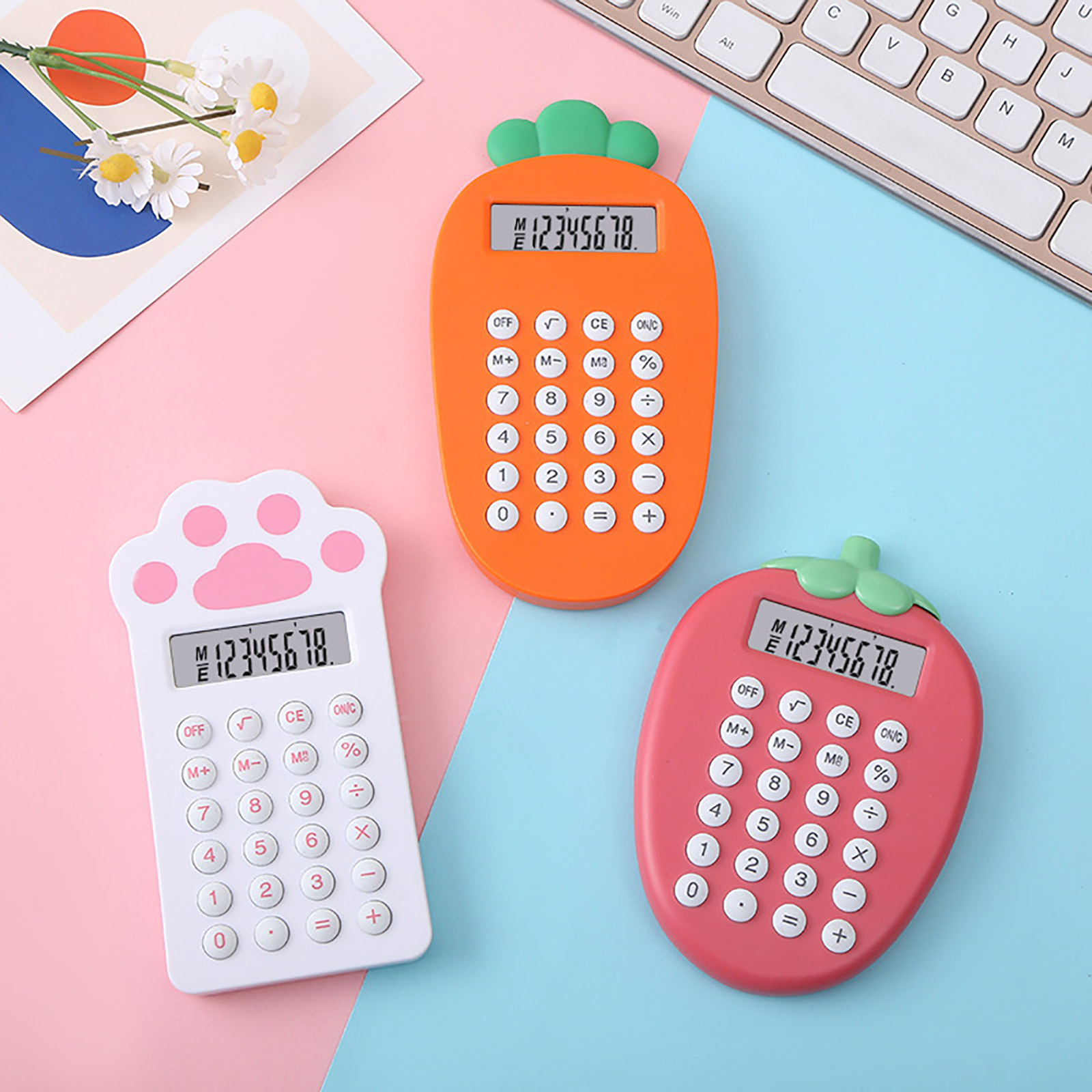 Mini Calculator Handheld Compact Cartoon Carrot for School Office Use ...
