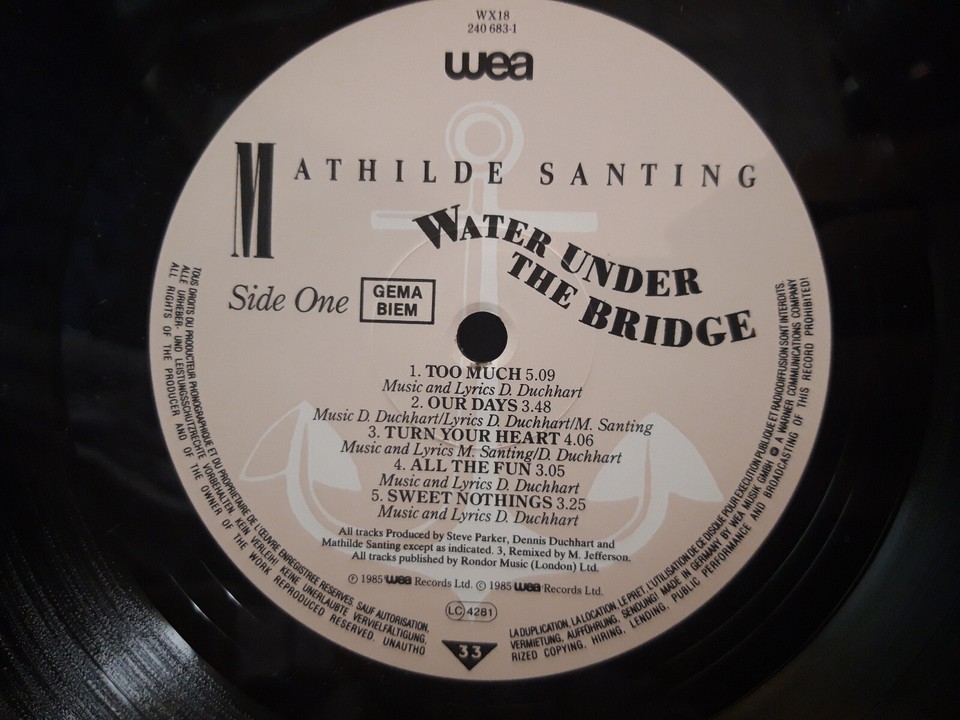 MATHILDE SANTING Water Under The Bridge LP Dutch singer Pop Jazz EX ...
