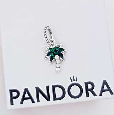 NEW 100% Authentic PANDORA Brand 925 Opalescent Green Palm Tree Charm ...