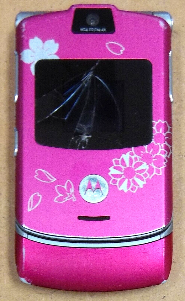 Motorola RAZR V3 - Pink Miami Ink Flower Tattoo (T-Mobile) Very Rare ...