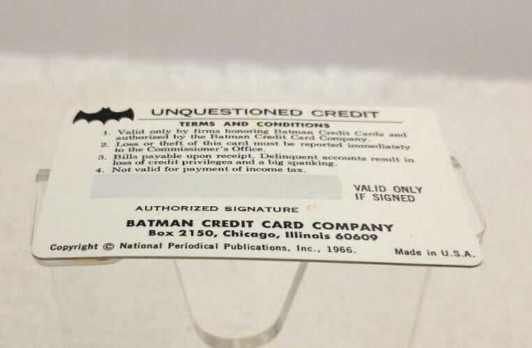free shipping worldwide 1966 vintage collectible batman credit card