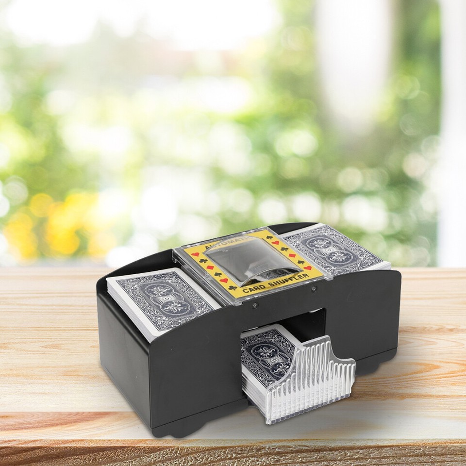 Electric Poker Shuffler Battery Operated Huffling Machine Black For ...