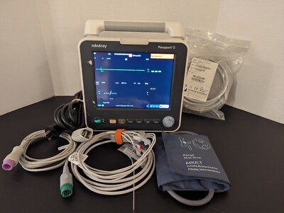 Mindray Passport 8 Patient Monitor Massimo SP02 NIBP AND ECG CABLES | eBay