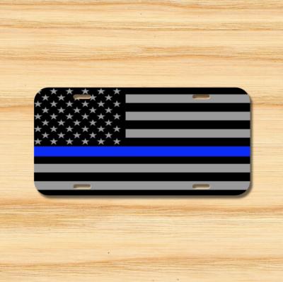 Thin Blue line License Plate Vehicle Auto Tag Police Lives matter FREE ...