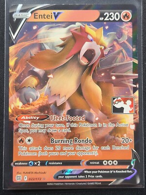 Entei V 022/172 (Ultra Rare) Prize Pack Series Lightly Played Pokemon ...