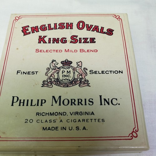 Vintage Philip Morris Cigarette Box English Ovals King Size EMPTY | eBay
