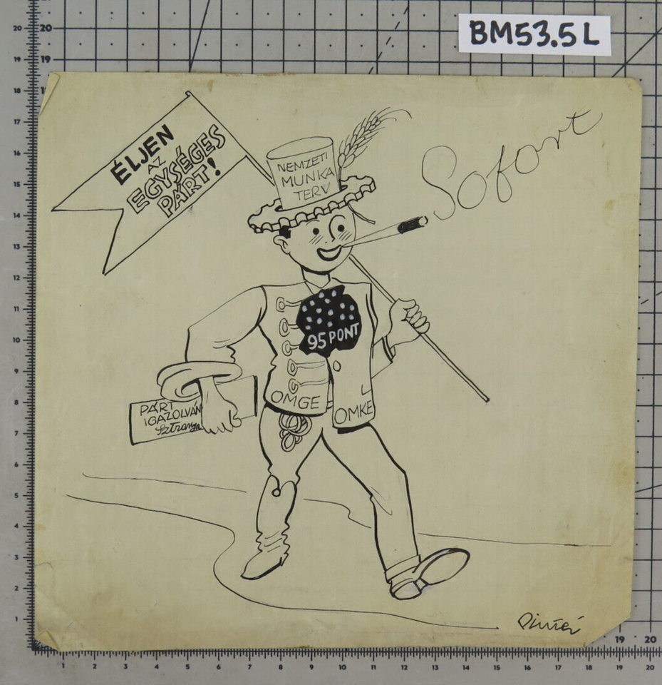 Original Drawing Signed Pinté Hungarian Artist Budapest Sketch BM53.5L ...