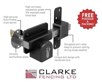 GateMate Euro Profile Long Throw Lock | Single Locking | 70mm (2.75in ...