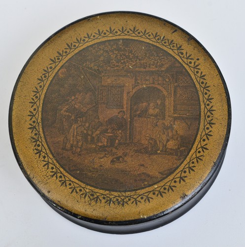LARGE Antique Round Lacquerware Snuff Box - 1830s | eBay
