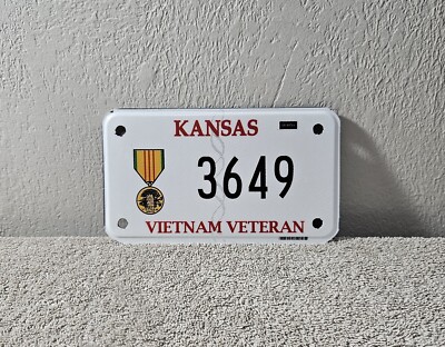 Kansas VIETNAM VETERAN Motorcycle License Plate Expired | eBay