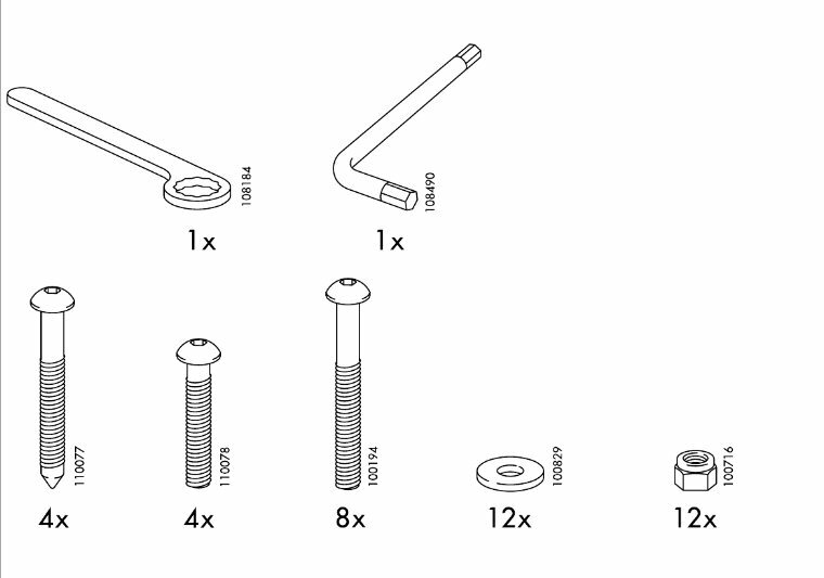 IKEA BEDDINGE SOFA BED SLATS / BOLTS | eBay
