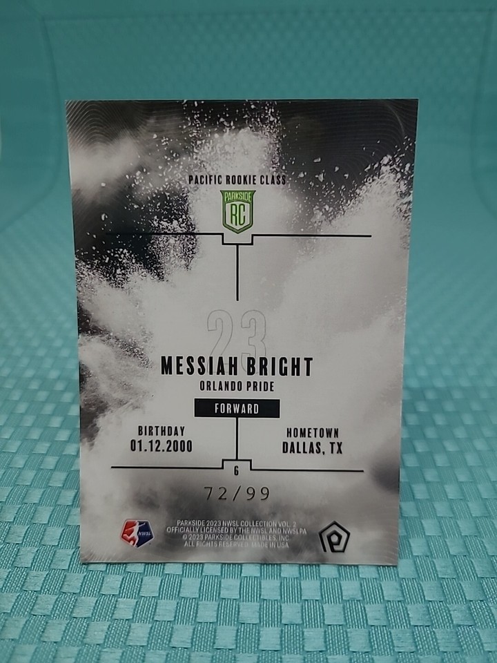 72/99 - 2023 NWSL Parkside Volume 2 Pacific Rookie Class Messiah Bright ...