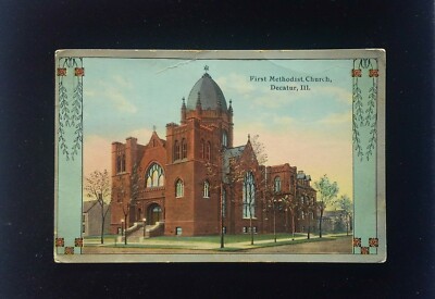 First Methodist Church, Decatur, Illinois Postcard (1913) | eBay