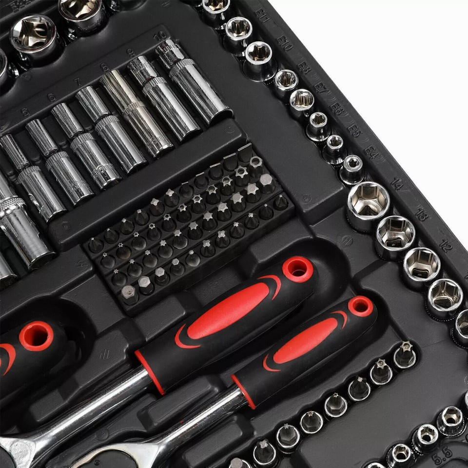 Professional 216 PCS Socket Set 1/2" 1/4" 3/8" Ratchet Spanner Tools ...