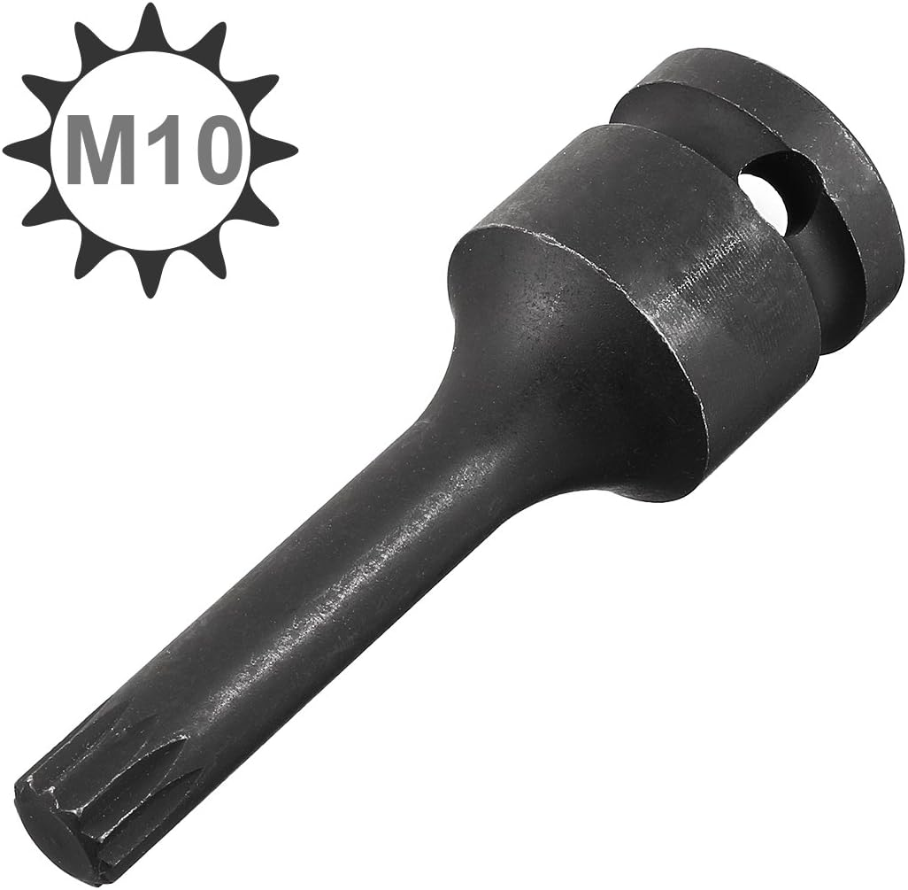 1/2" Drive X M10 (10Mm) Impact Triple Square Spline Bit Socket, Metric ...