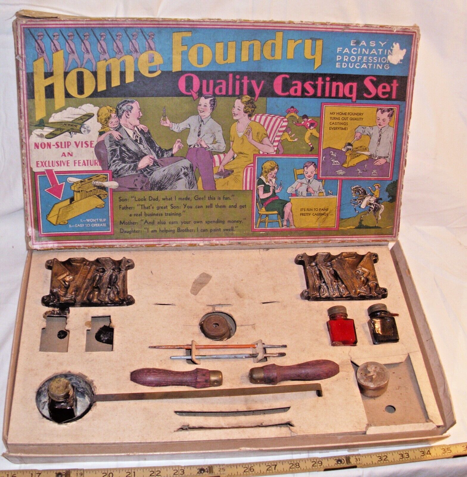 HOME FOUNDRY CASTING TOY SET LEAD METAL SOLDIERS WWI TOY BOXED 1920s | eBay