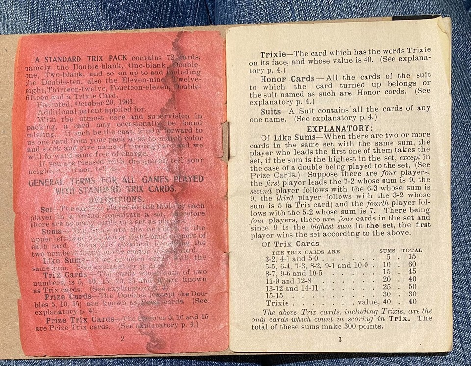 Antique Trix cards rules & games booklet, 1904, fragile condition | eBay