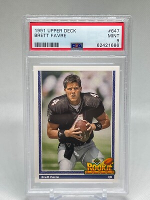 1991 Upper Deck Rookie Force PSA 9 Mint Brett Favre HOF RC #647 | eBay