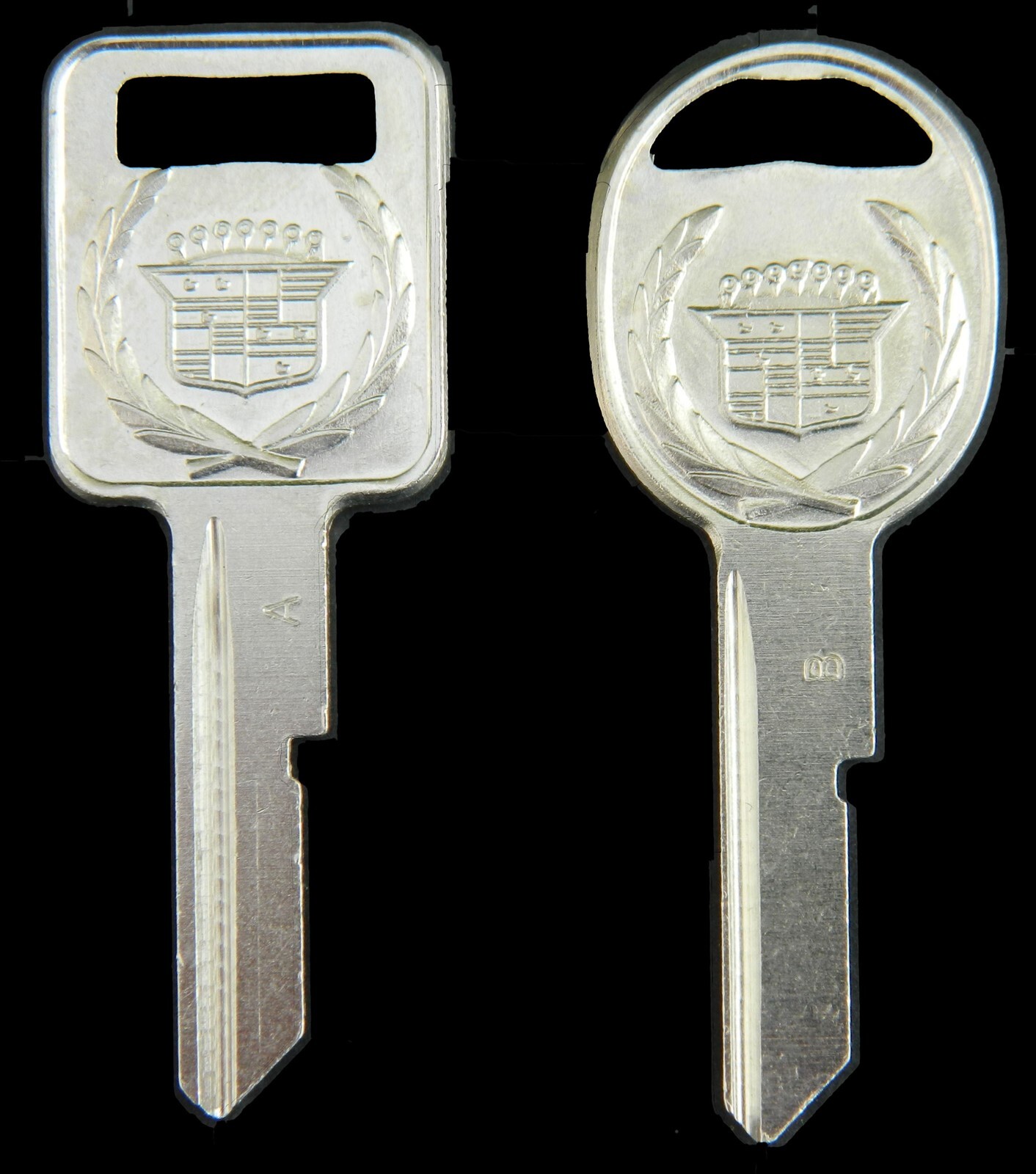 Cadillac Original A&B Nickel Crest & Wreath Key blank Set B48A & B49B ...