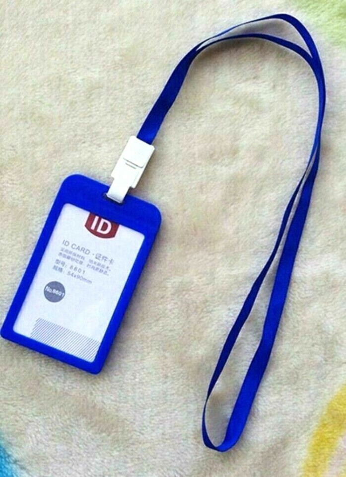 Hard Plastic Pocket ID Card Credit Badge Name Tag Holder Neck Strap ...