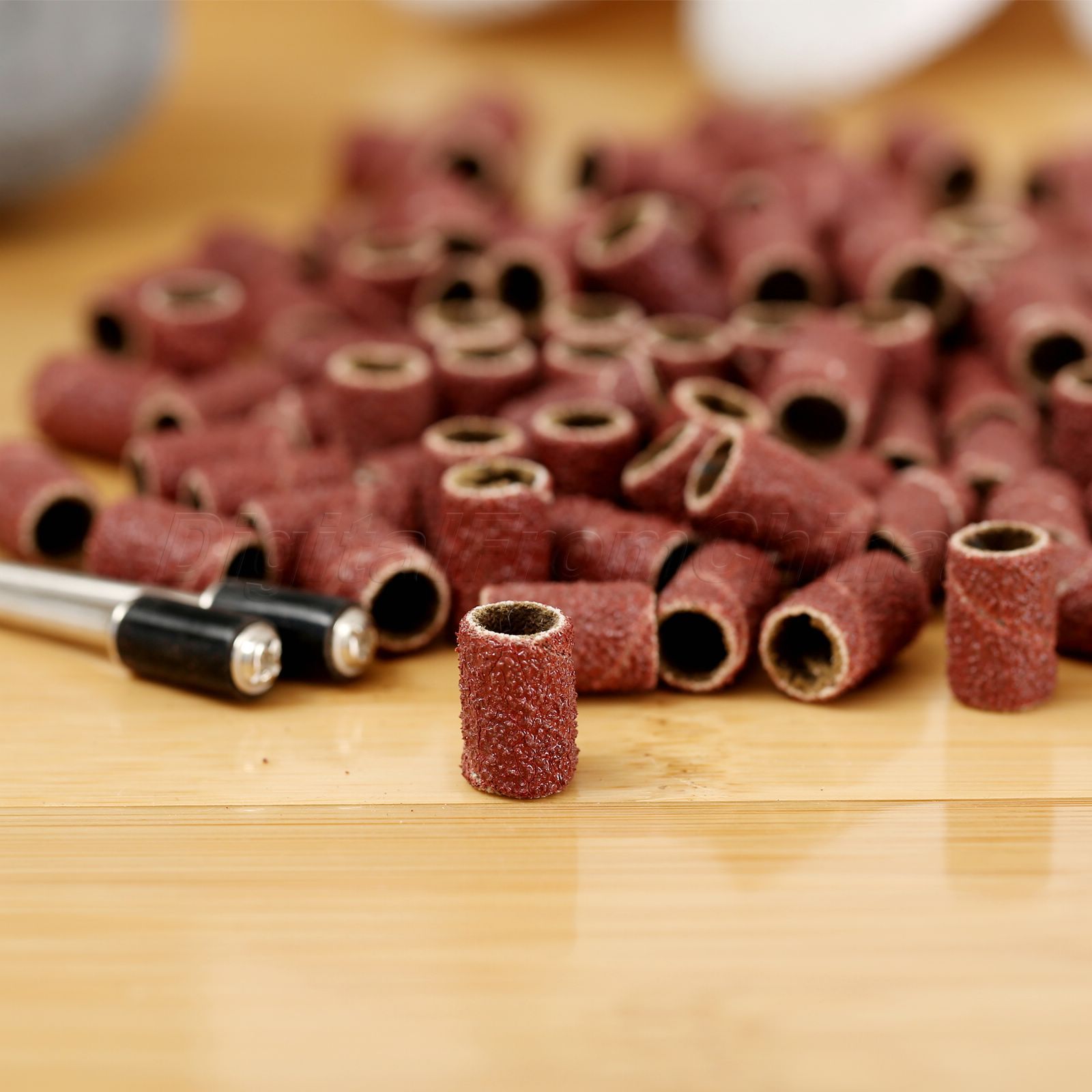 100pcs 80# Sanding Drum Sand Bands Shank Rotary Tool W/2 Mandrels for ...