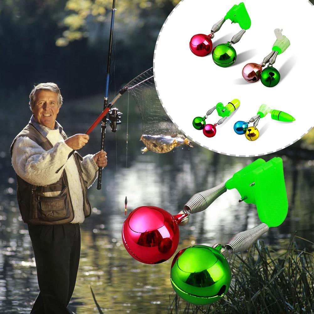 LED Night Fishing Bite Bait Alarm 2 Bell Light Rod Tip Clip Alert Rin ...