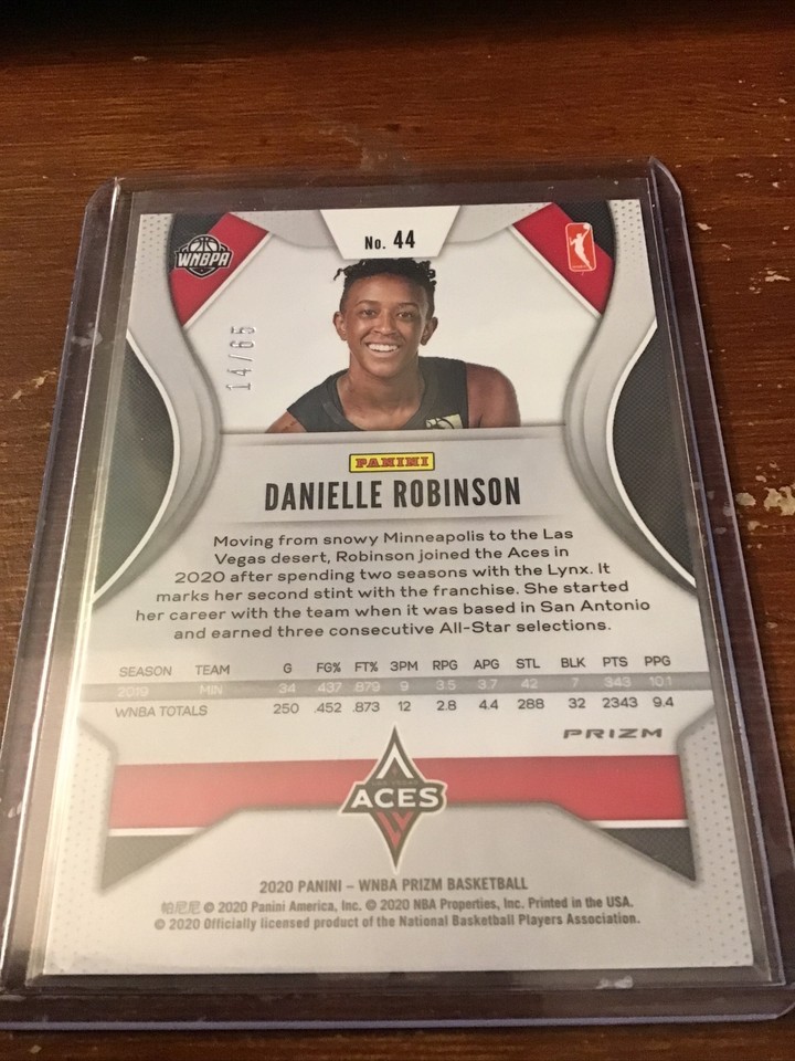 Danielle Robinson 2020 Panini WNBA Prizm Orange 14/65, 2021 Hyper Prizm ...