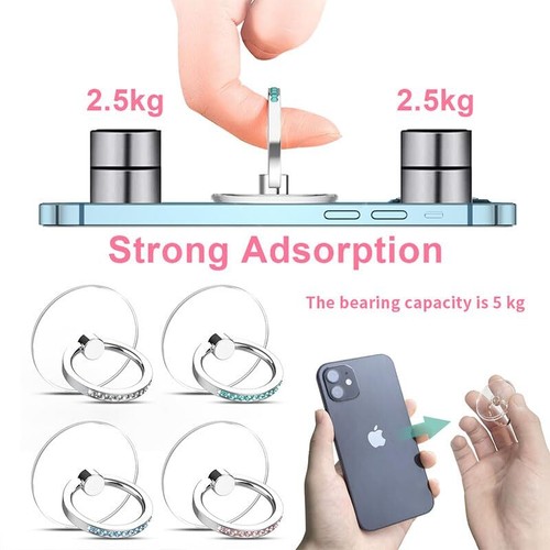 Transparent Phone Ring Holder 4 Pcs, Clear Cell Phone Ring Holder with ...