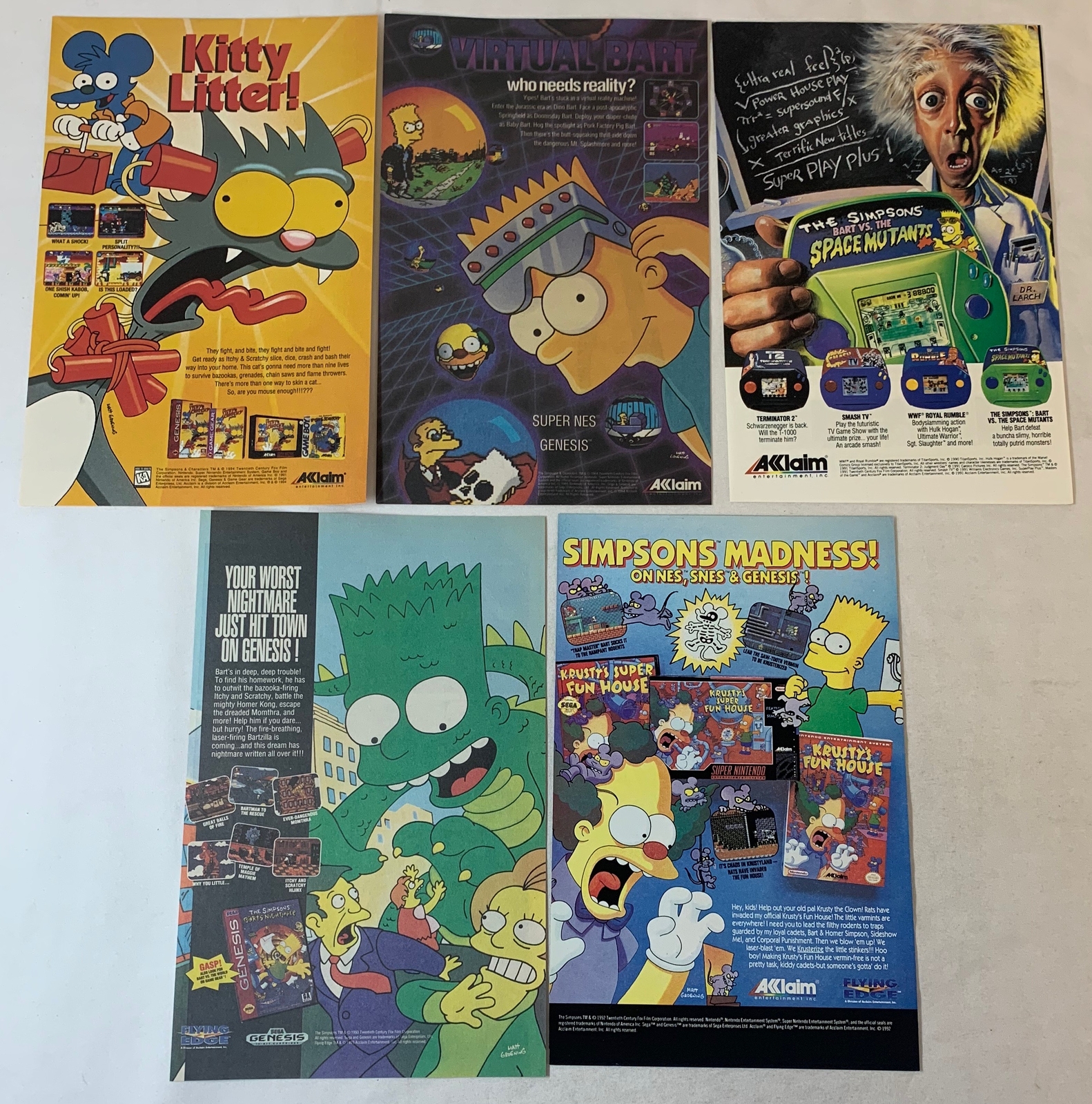 THE SIMPSONS tv show ad collection ~ lot of 5 video game ads | eBay
