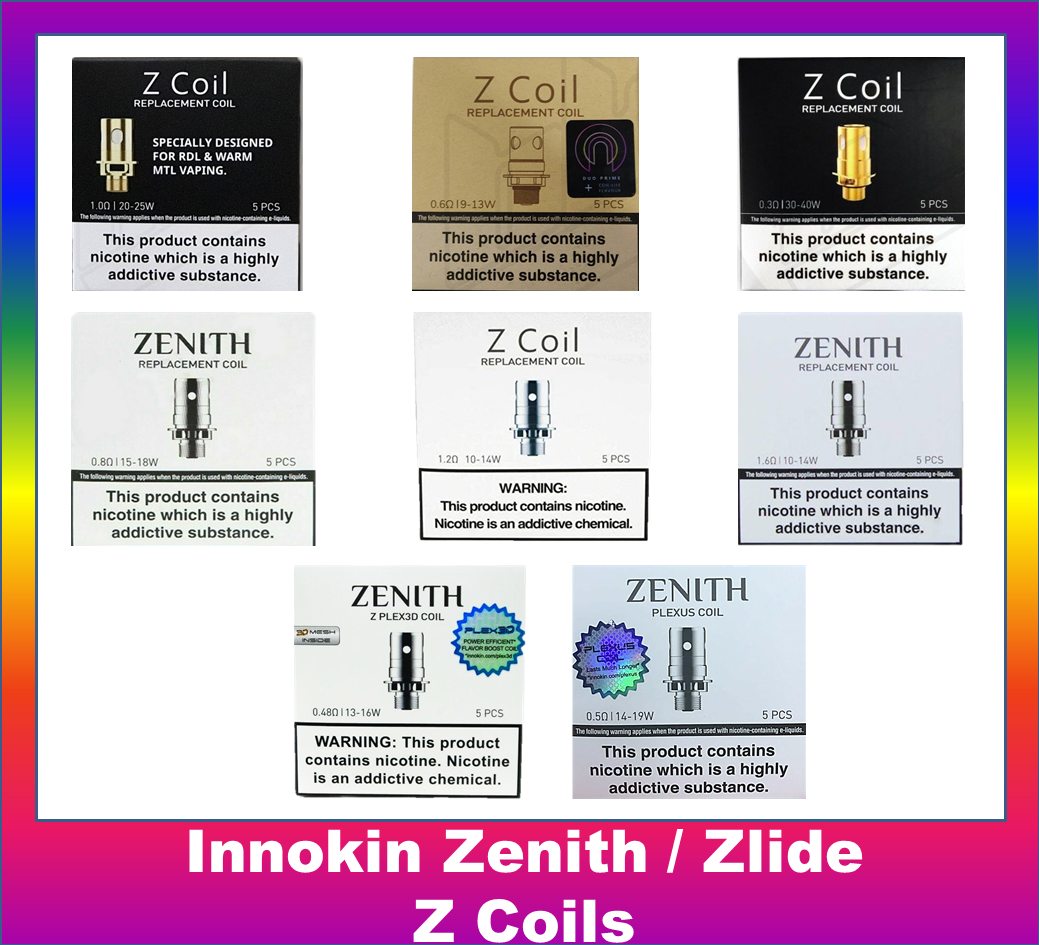 Innokin Zenith Zlide Z Coils 0.3ohm/0.6ohm/0.8ohm/1.0ohm/1.6Ohm/0.48ohm ...