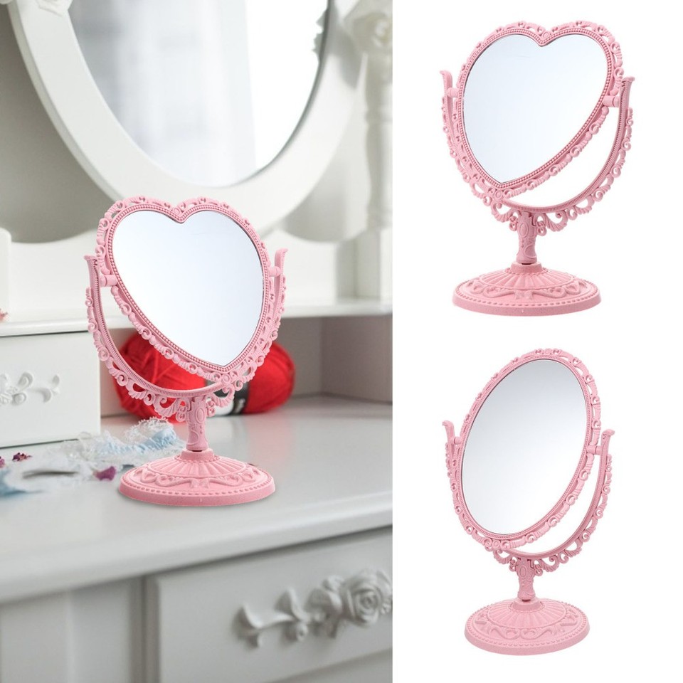 2Pcs Vintage Double-side Mirrors Standing Mirrors Rotating Cosmetic ...