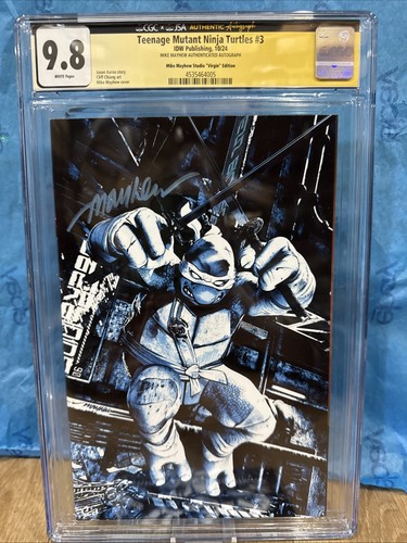 TEENAGE MUTANT NINJA TURTLES#3 Mike Mayhew Signed W/COA Ss Yellow ...