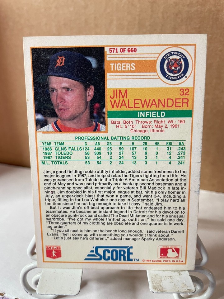 Jim Walewander #571 signed autograph auto 1988 Score | eBay