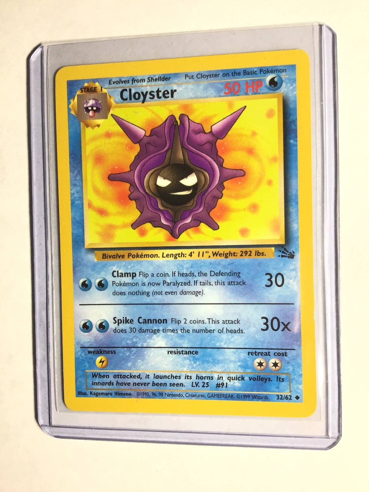 CLOYSTER - Fossil Set - 32/62 - Uncommon - Pokemon Card - Unlimited ...