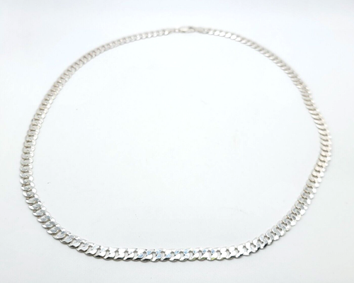 Man's Sterling Silver 925 Flat Cub Chain 24" Necklace 7mm Wide | eBay
