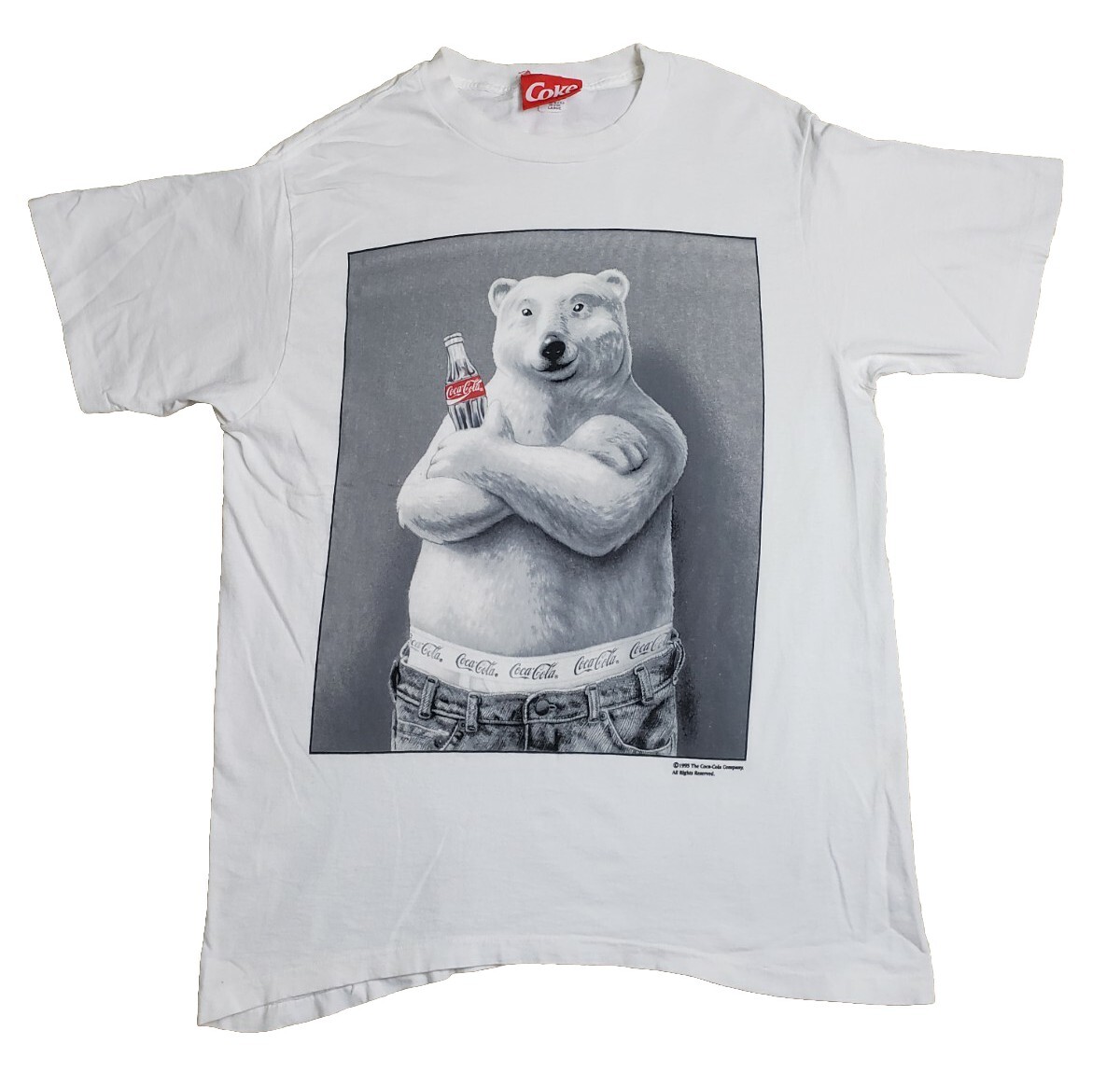 Vtg Coke Coca Cola Polar Bear Calvin Klein Parody T Shirt Sz Large ...