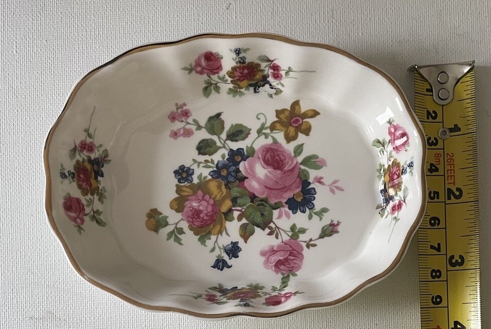 Vintage Chelson China J B Peake Floral Gilt Small Dish Trinket Retro ...