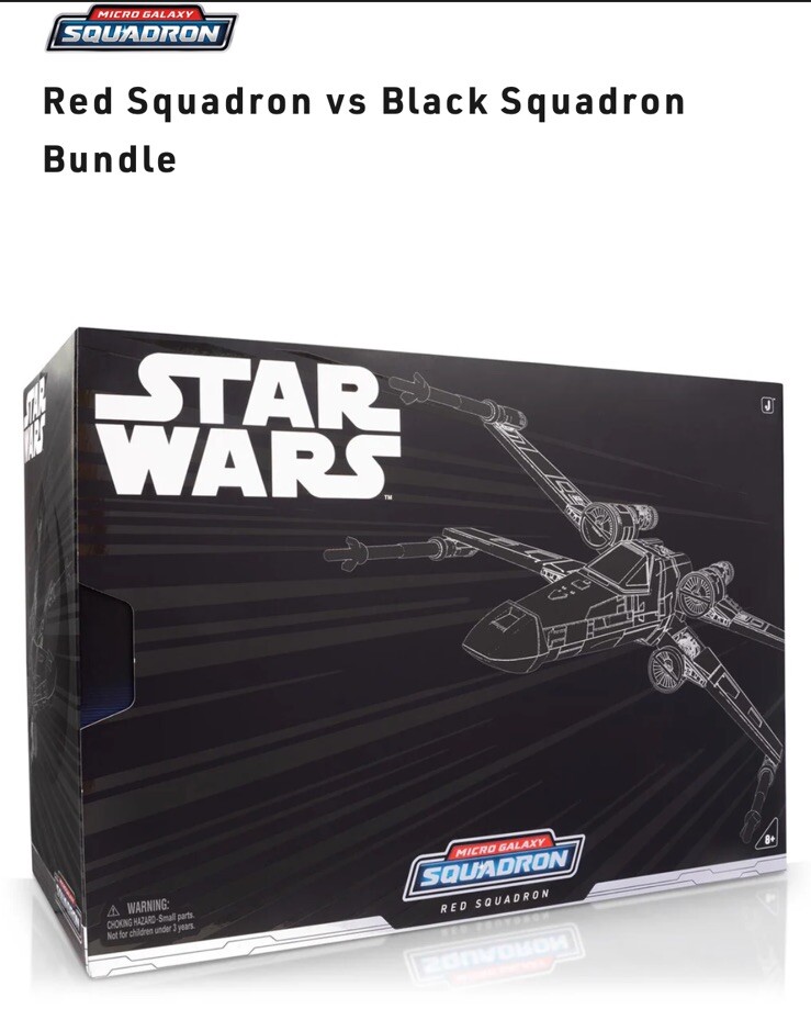 Star Wars Micro Galaxy Squadrons Red & Black Squadron 1/5000 X-Wing Tie ...