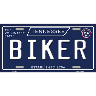 Biker Tennessee Blue Novelty Metal License Plate Tag | eBay