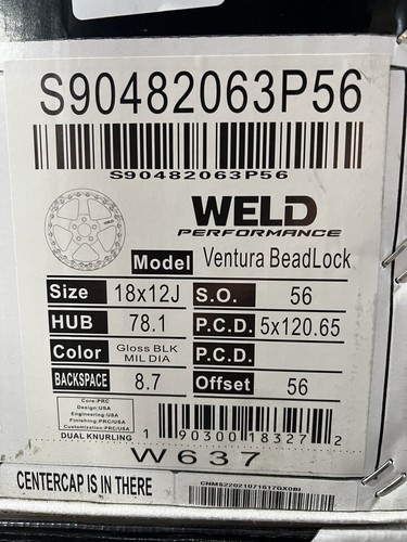 Weld Racing Ventura Beadlock Wheels 18x12 (PAIR) C6 C7 Corvette Z06 ...