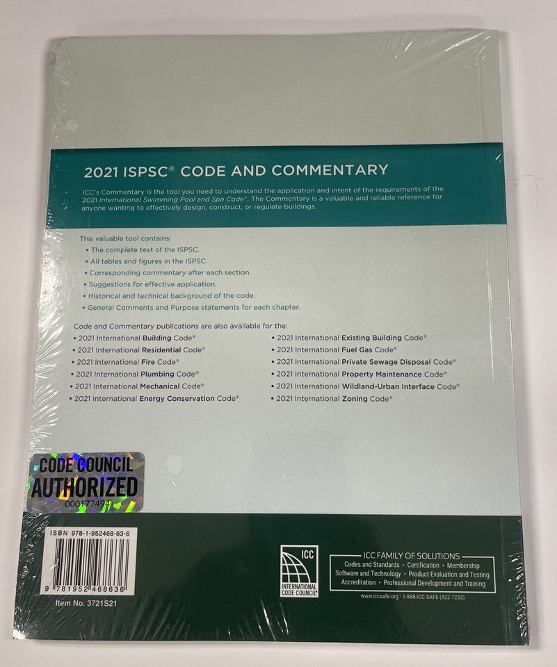 ISPSC 2021 International Swimming Pool and Spa Code &Commentary by ...