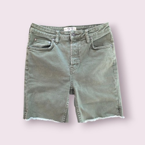 We The Free Denim Bermuda Shorts Free People Women Size 27 Olive Button ...
