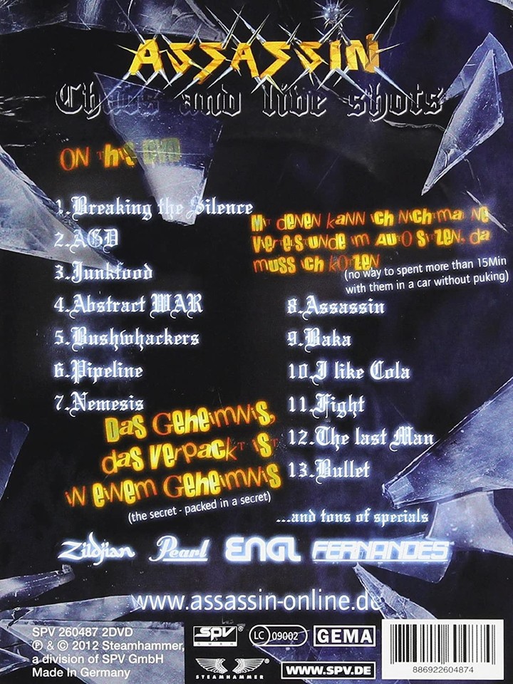 Assassin -Chaos And Live Shots (2xdvd) (DVD) Assassin | eBay