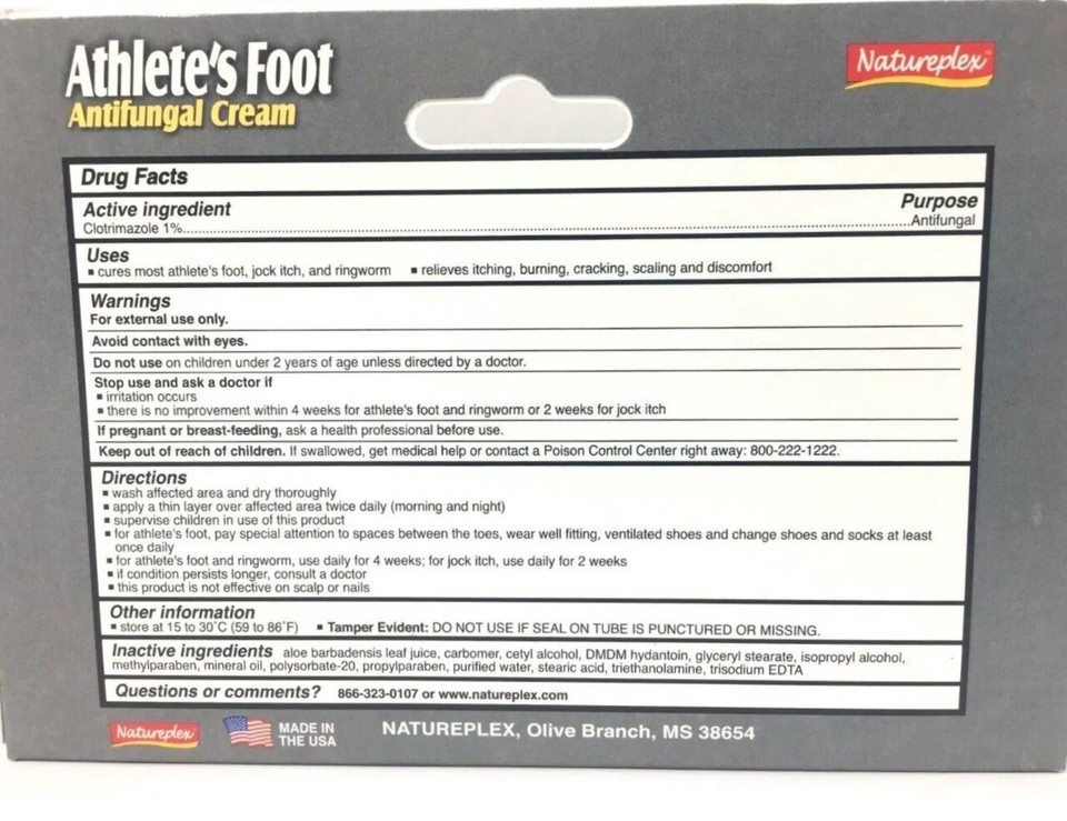 3 Pack Natureplex Athlete's Foot Antifungal Cream itching burning ...
