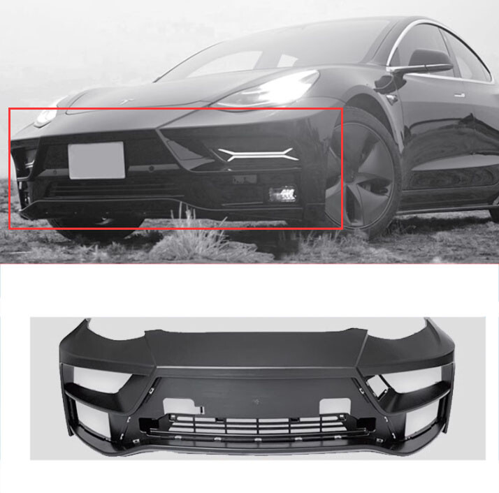 Primed Front Bumper Cover Body kit Modification For 19-20 Tesla Model 3 ...