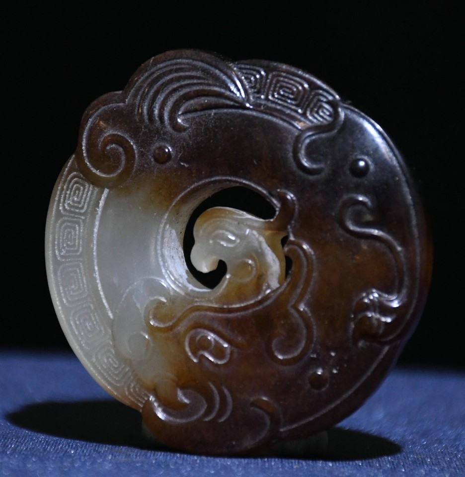 2" Old Chinese Dynasty Hetian Jade Fengshui Phoenix Bird Yubi Yu Bi ...