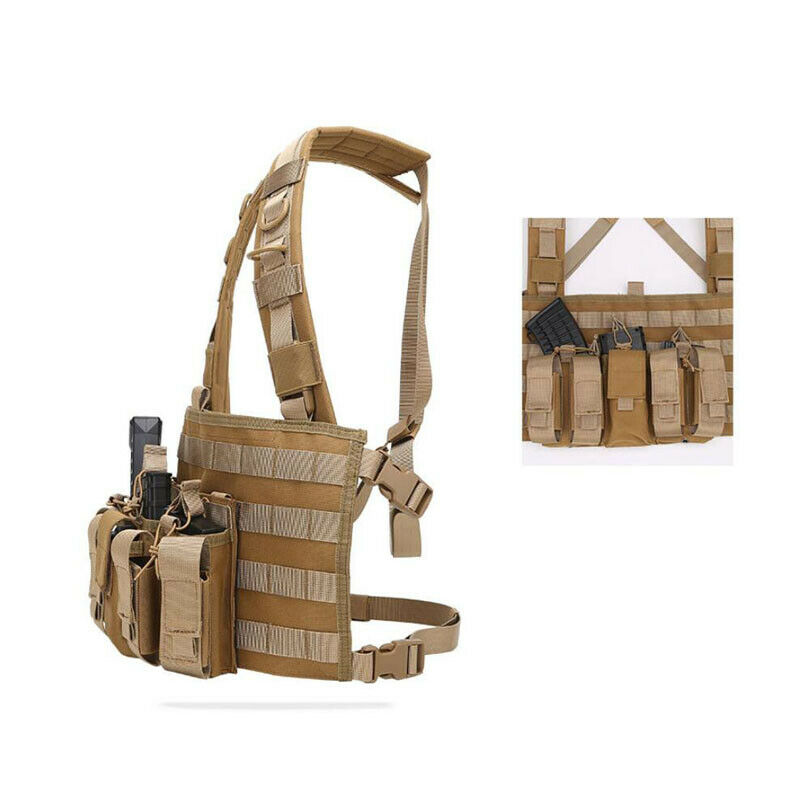 Military Tactical Vest Magazine Molle Pouch Combat Recon Harness Chest ...