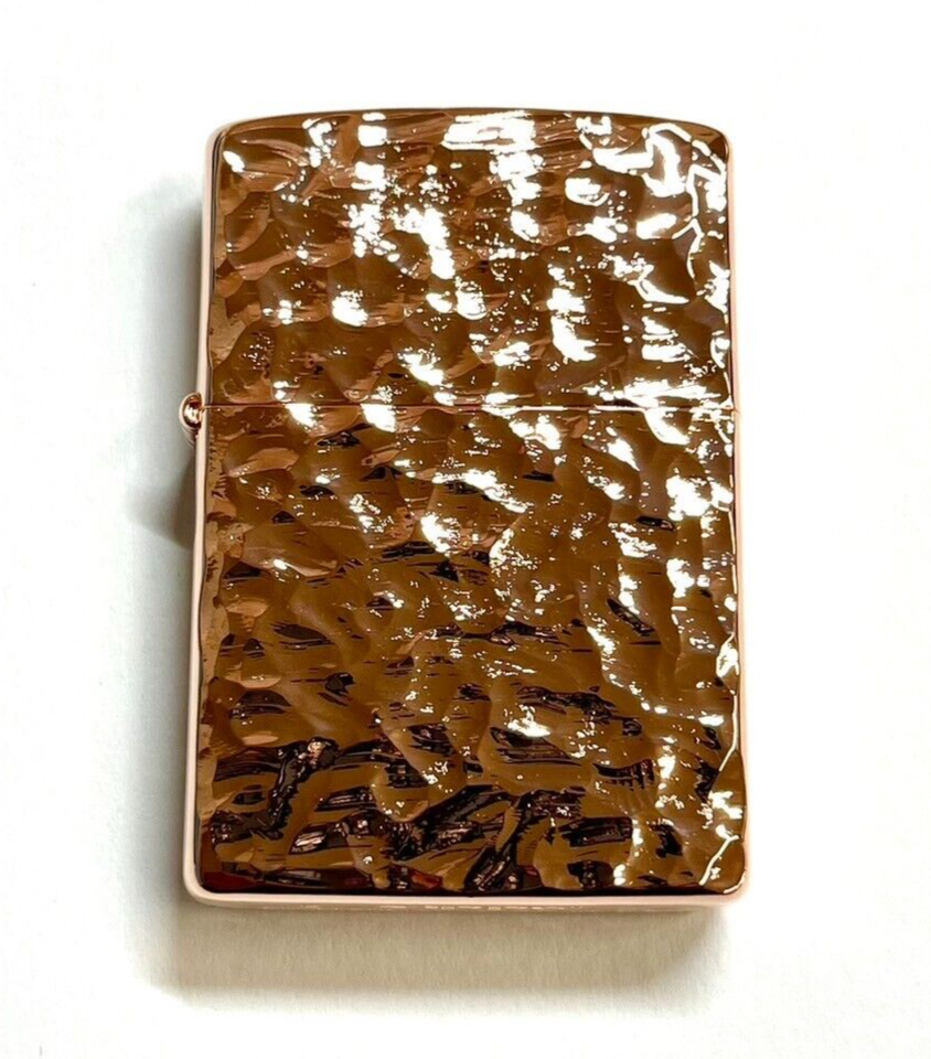 Zippo Hammer Tone Copper Bronze Lighter Double 2 Sided Processing Japan ...