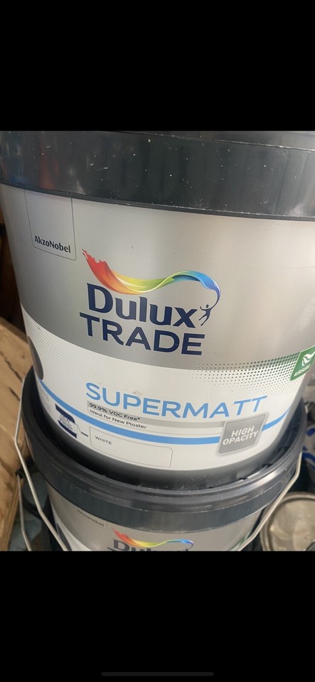 Dulux Trade Supermatt White 10L. Cash On Collection | eBay UK