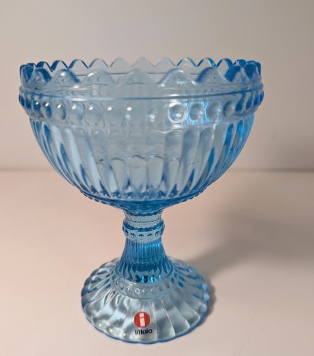 Littala Marimekko Mariskolli Light Blue Glass Goblet. Original Sticker ...